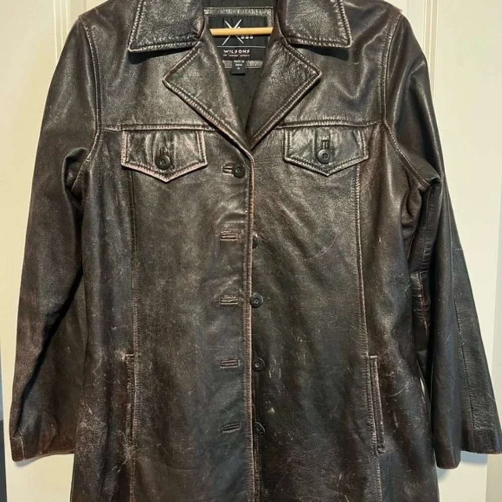 1999 Maxima Leather Jacket From Wilson’s Distressed W… - Gem